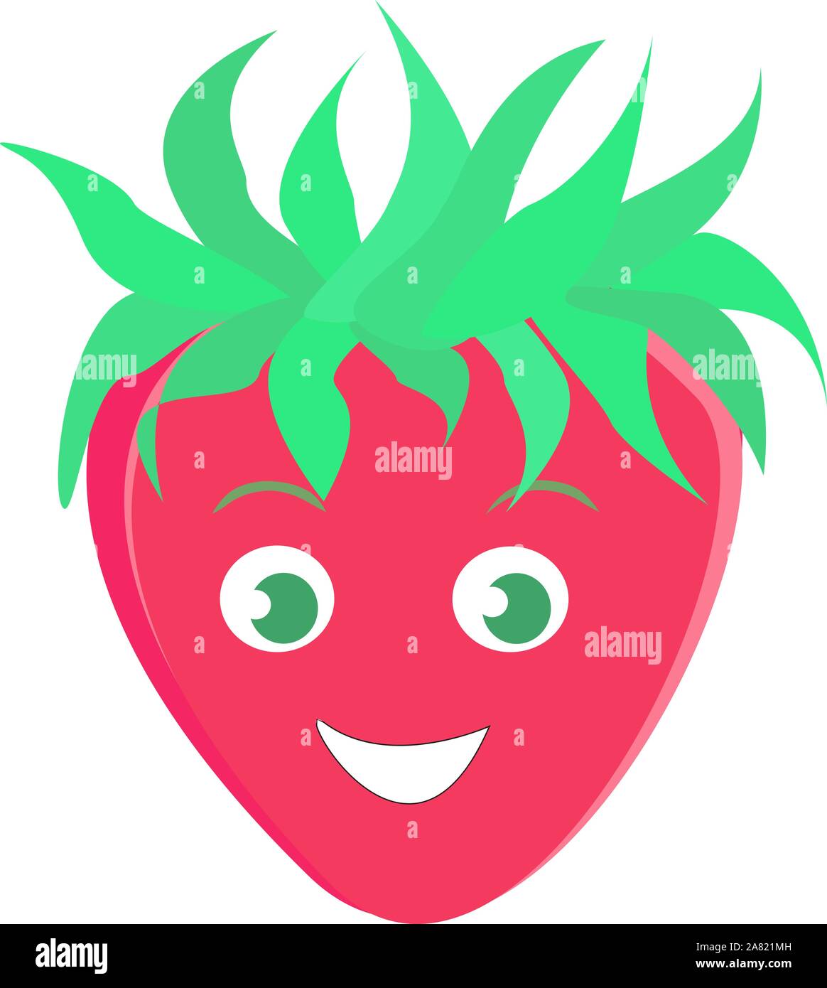 Strawberry smiling, illustration, vector on white background Stock ...