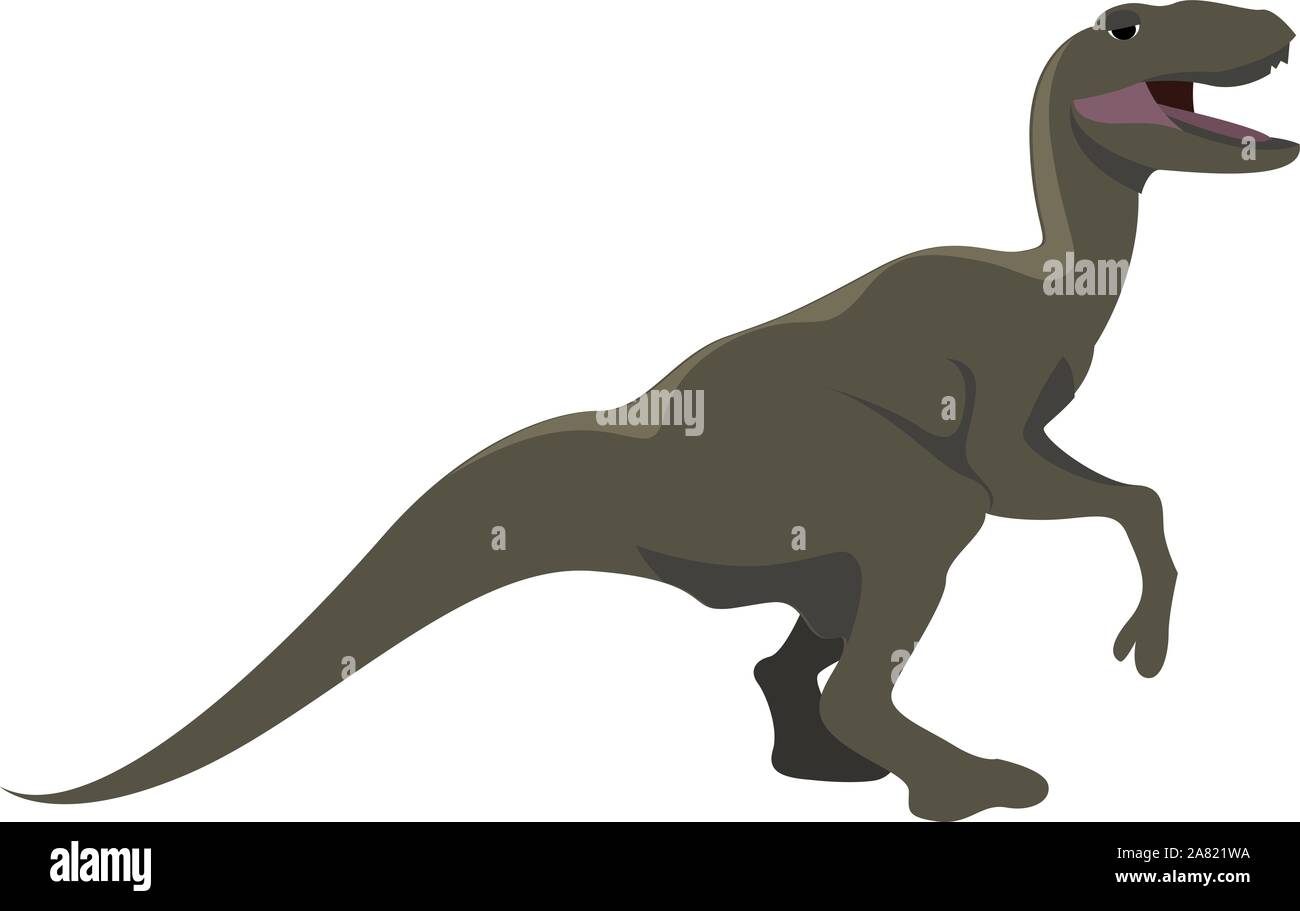 Velociraptor, illustration, vector on white background Stock Vector ...