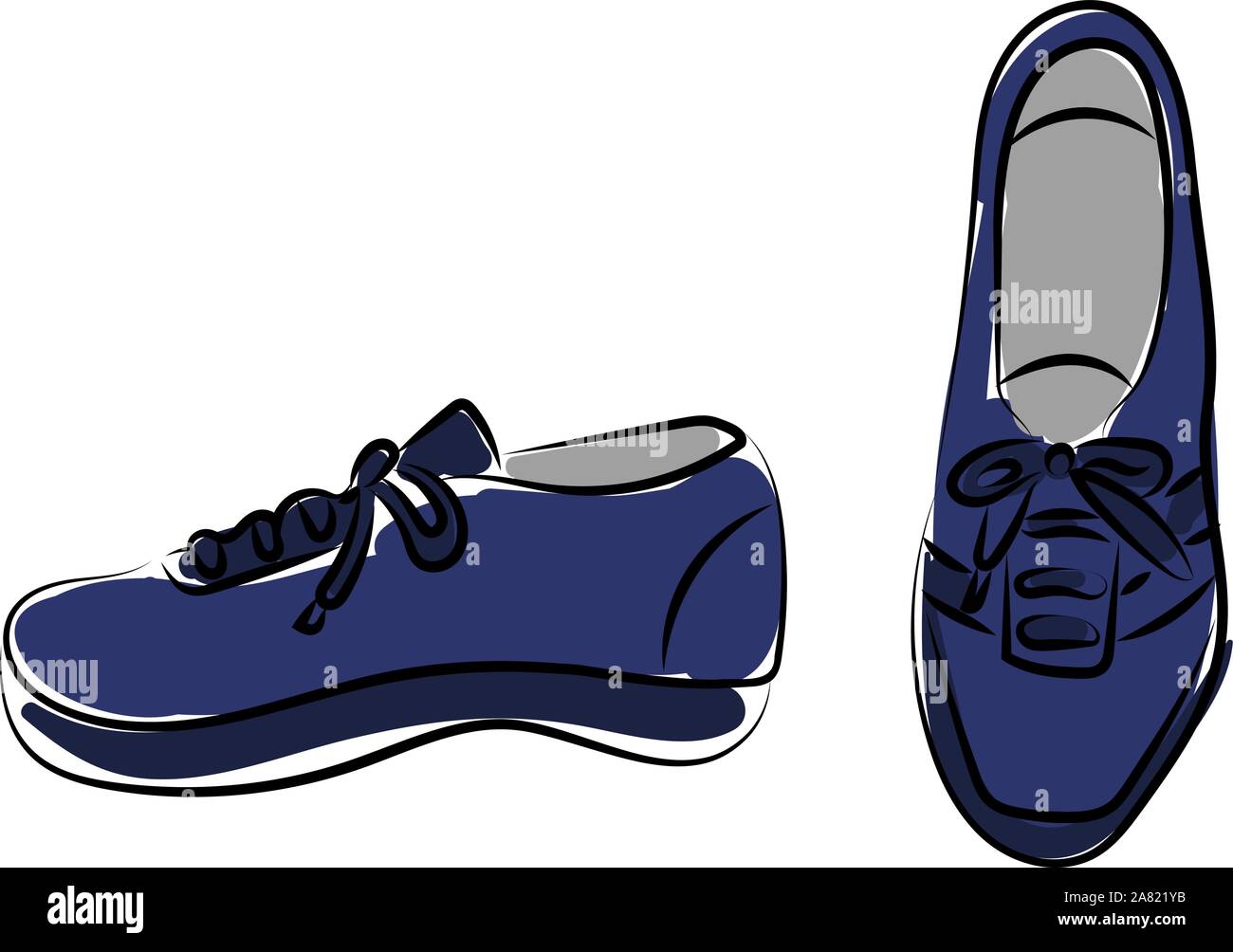 Blue shoes, illustration, vector on white background Stock Vector Image ...