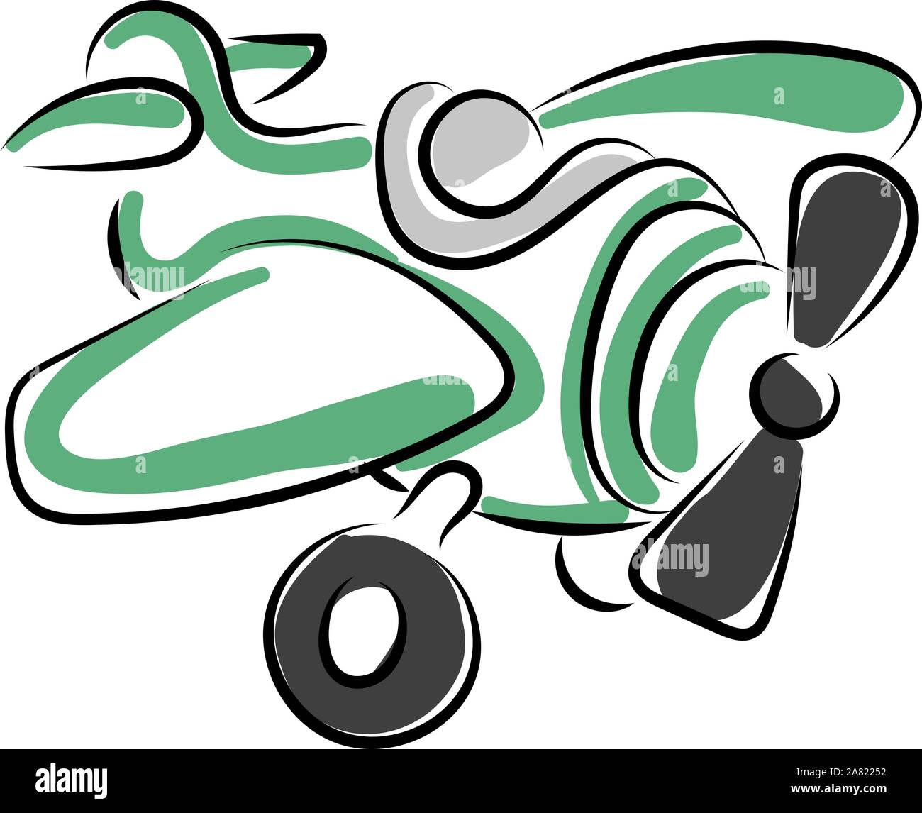 Green airplane, illustration, vector on white background Stock Vector ...