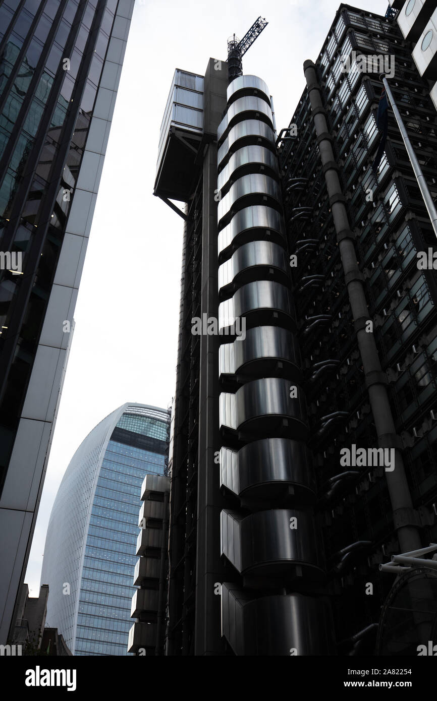 Modern architecture of high rise commercial buildings seen in the City ...