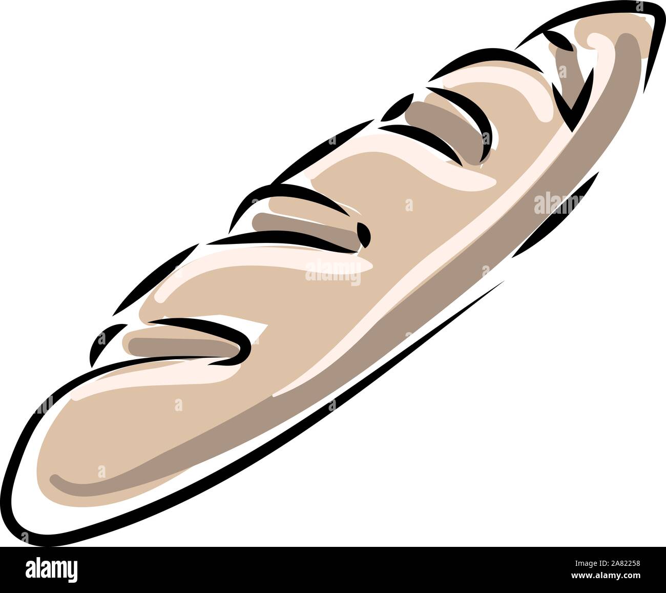 White bread, illustration, vector on white background Stock Vector ...