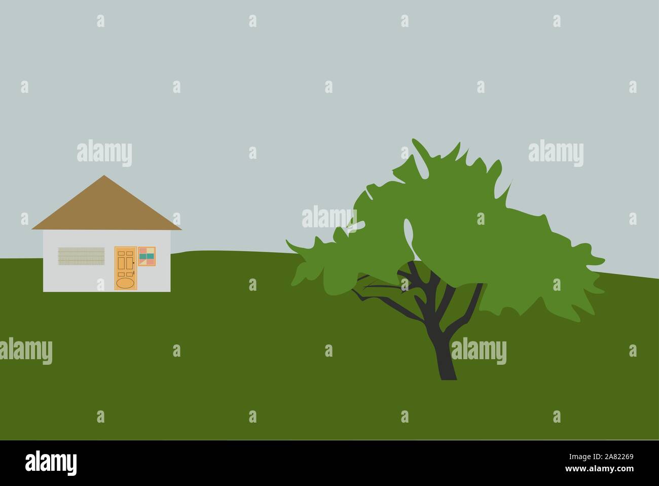 Cartoon house on tree kids hi-res stock photography and images - Alamy