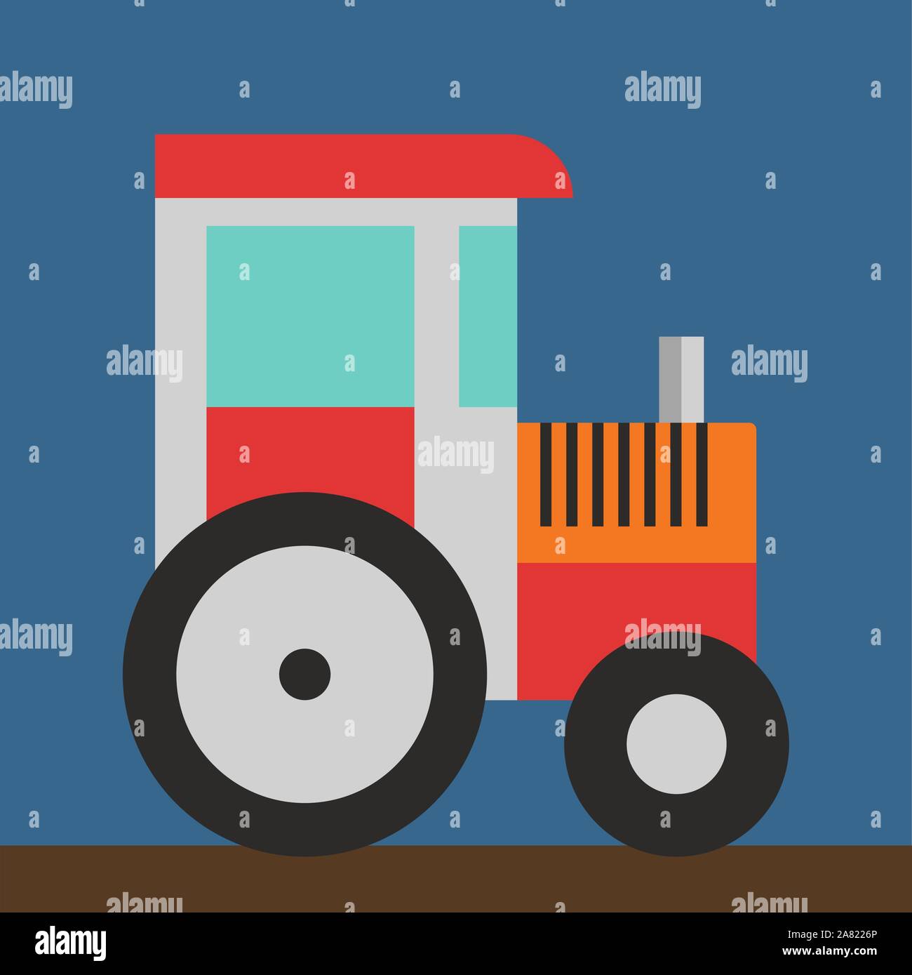 Toy tractor, illustration, vector on white background Stock Vector ...