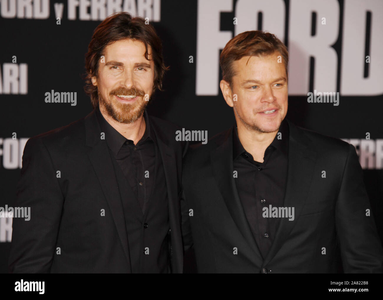 HOLLYWOOD, CA - NOVEMBER 04: Christian Bale (L) and Matt Damon attend ...