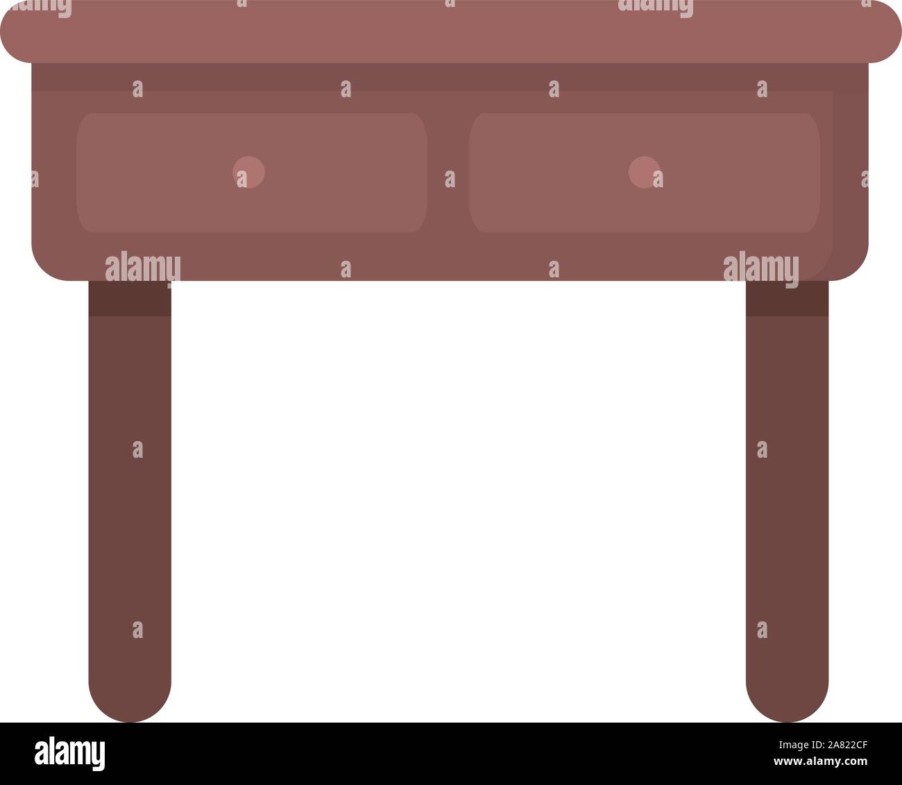 Bedside table, illustration, vector on white background Stock Vector ...