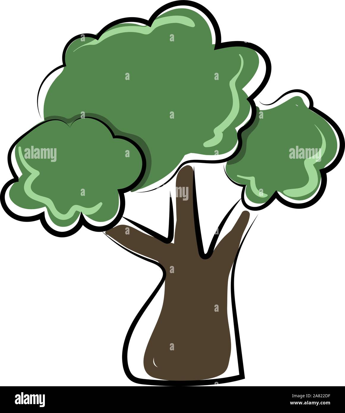 Green tree, illustration, vector on white background Stock Vector Image ...