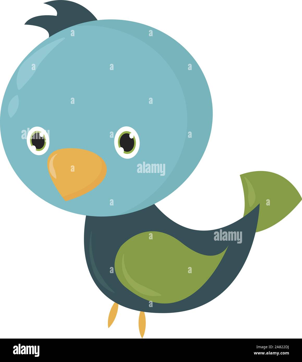 Blue bird, illustration, vector on white background Stock Vector Image ...