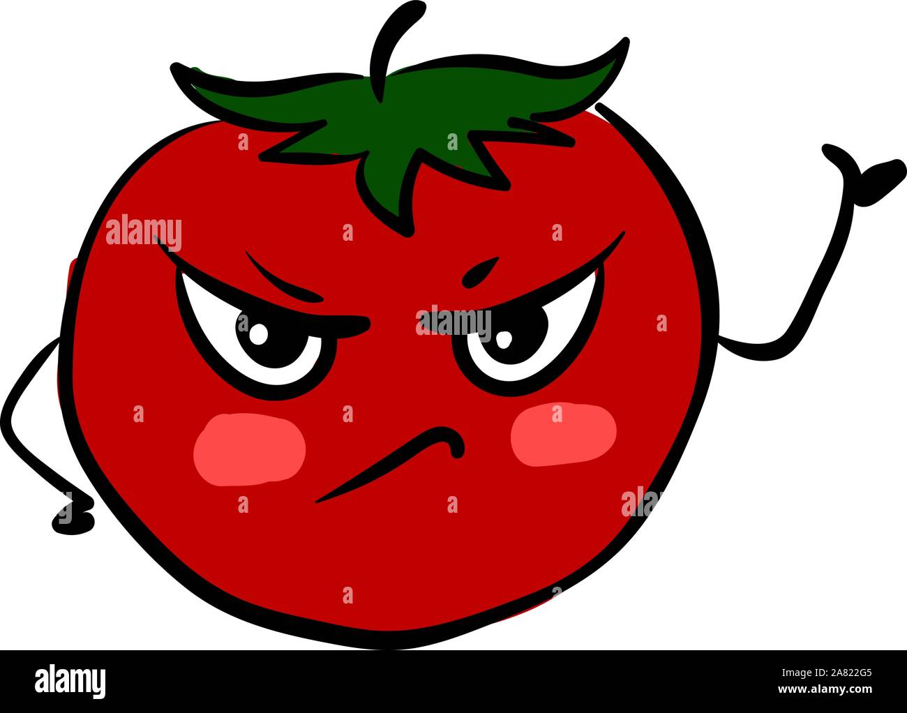 Angry tomato, illustration, vector on white background Stock Vector ...