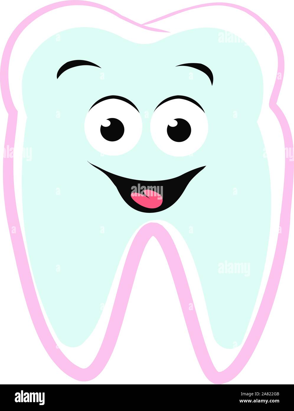 Happy tooth, illustration, vector on white background Stock Vector ...