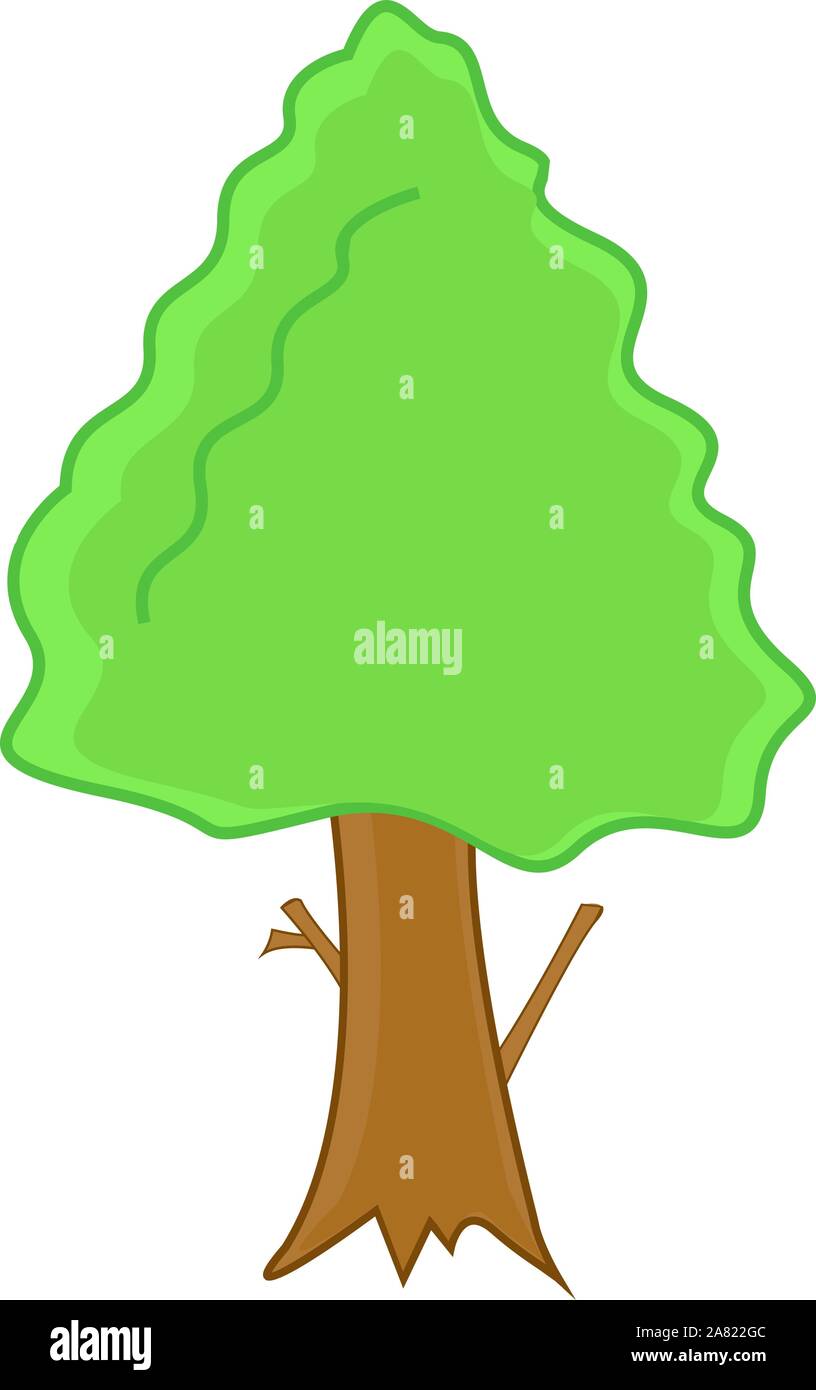 Wood tree, illustration, vector on white background Stock Vector Image ...