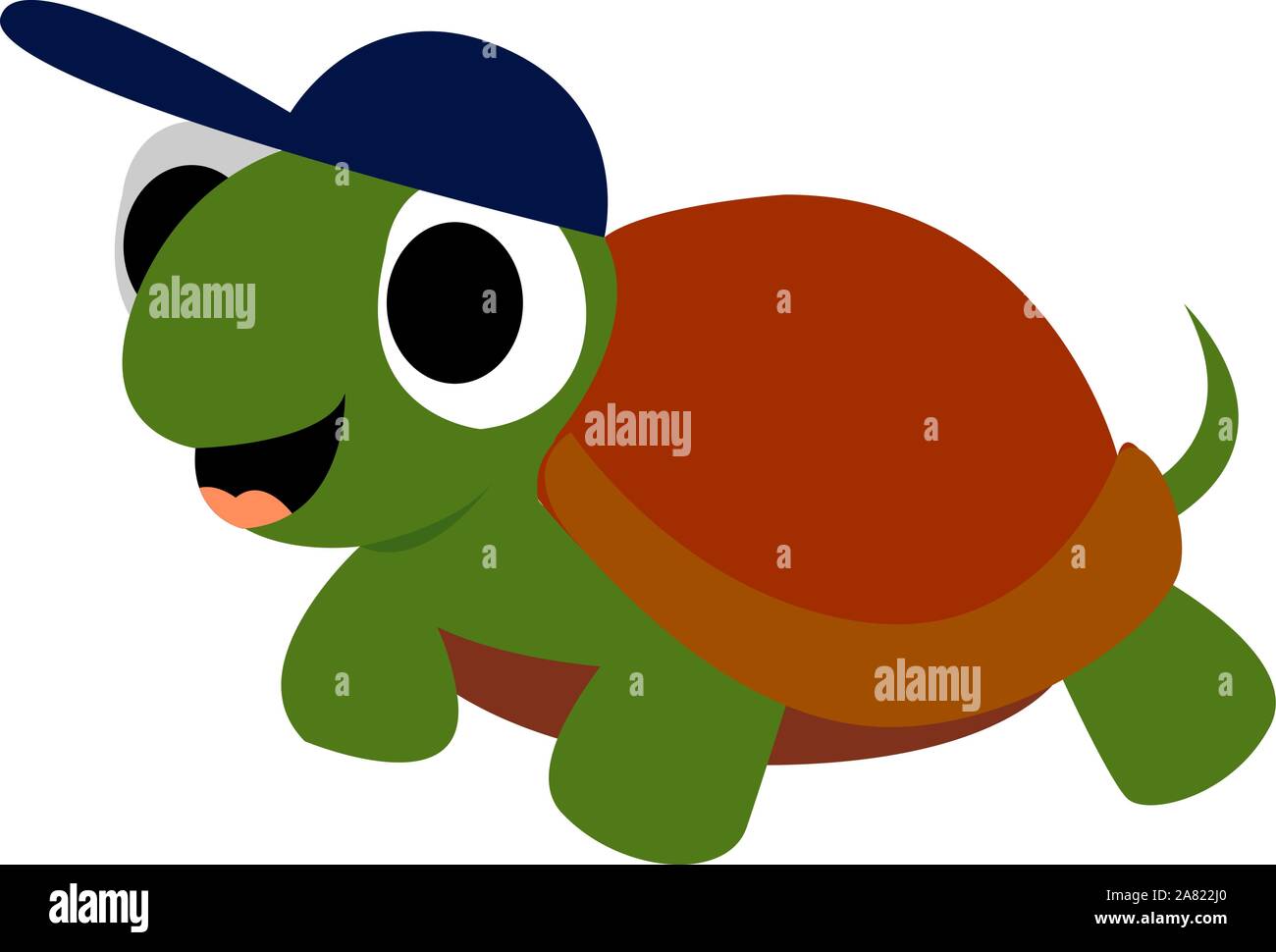 Happy turtle, illustration, vector on white background Stock Vector ...