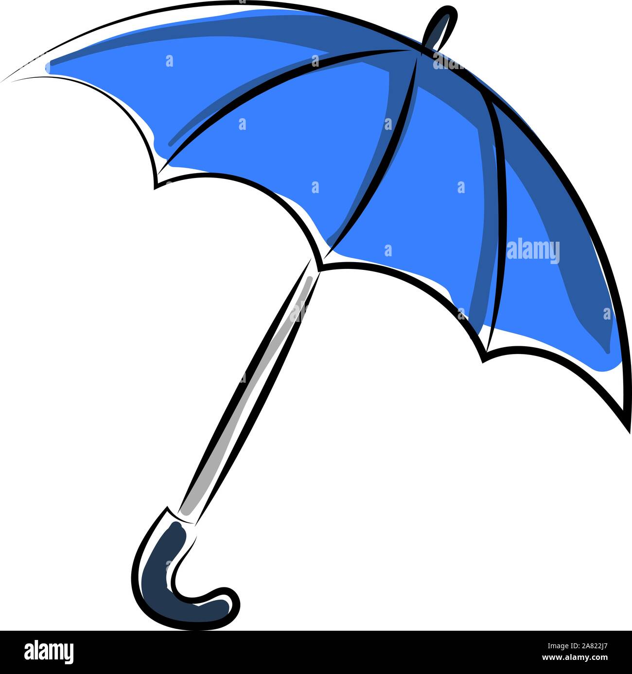 Blue umbrella, illustration, vector on white background Stock Vector ...