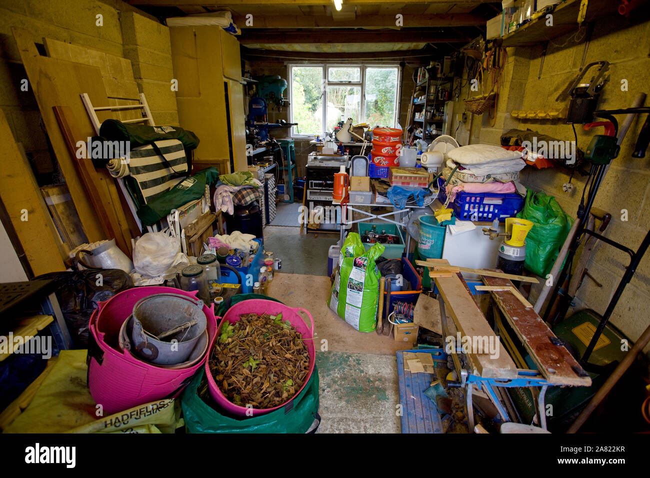 Garage interior, England Stock Photo - Alamy