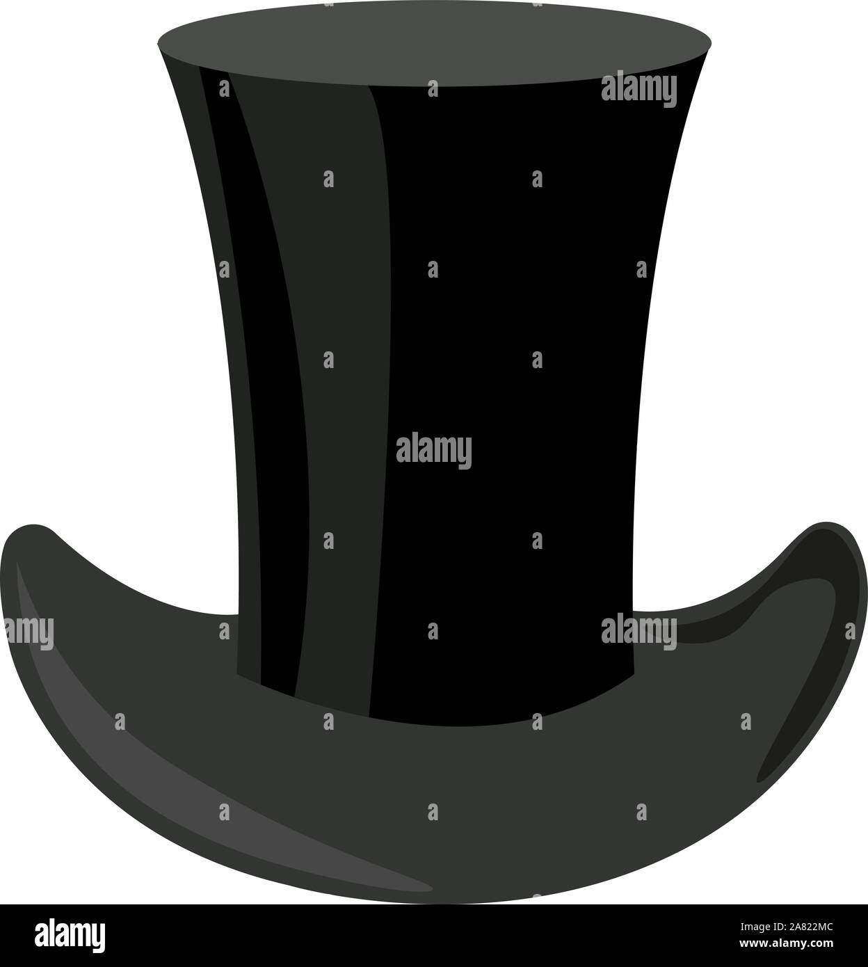 Black hat, illustration, vector on white background Stock Vector Image ...