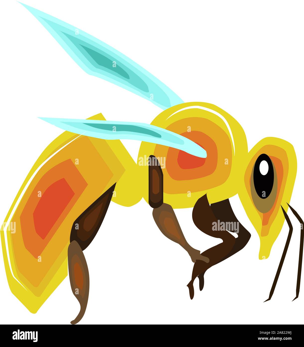 Big bee, illustration, vector on white background Stock Vector Image ...