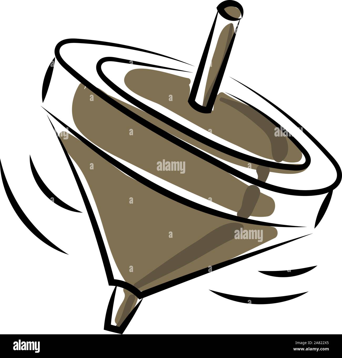 Spinning top, illustration, vector on white background Stock Vector ...