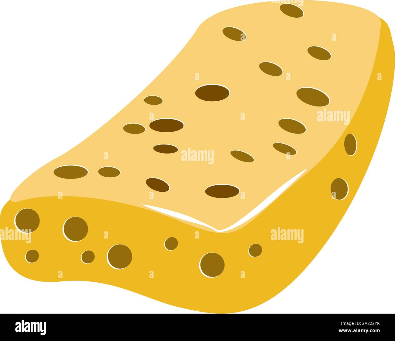 Yellow sponge, illustration, vector on white background Stock Vector ...