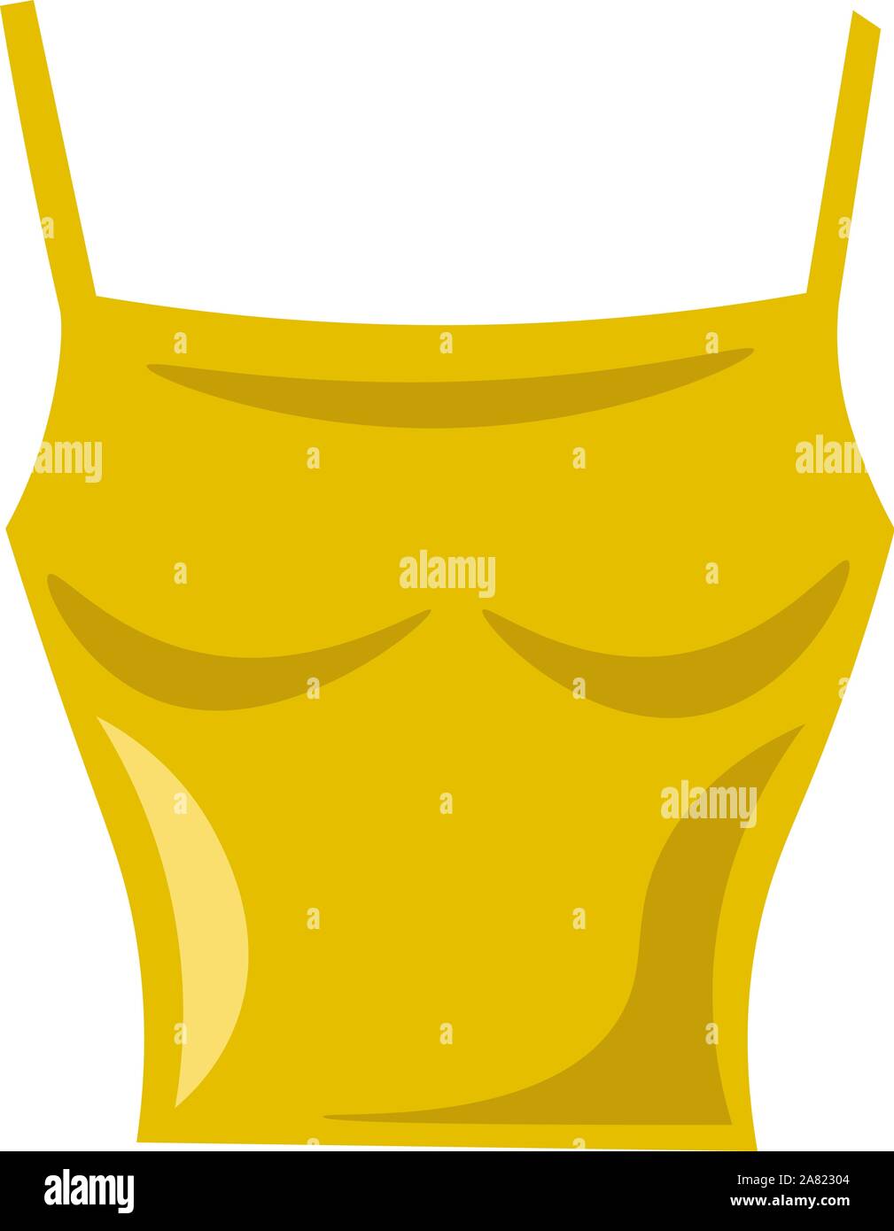 Yellow shirt, illustration, vector on white background Stock Vector ...