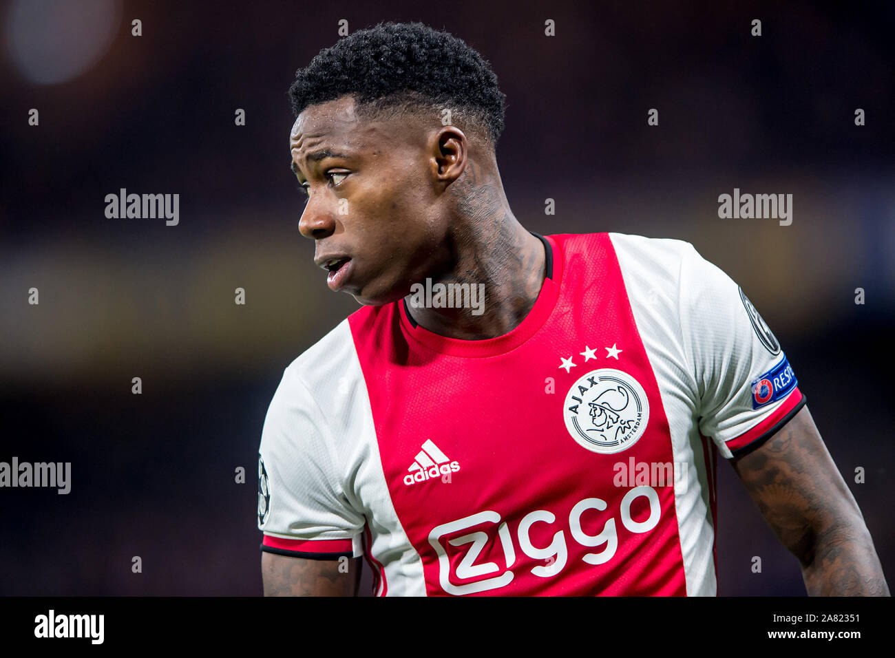 London, UK. 05th Nov, 2019. Quincy Promes of Ajax during the UEFA ...