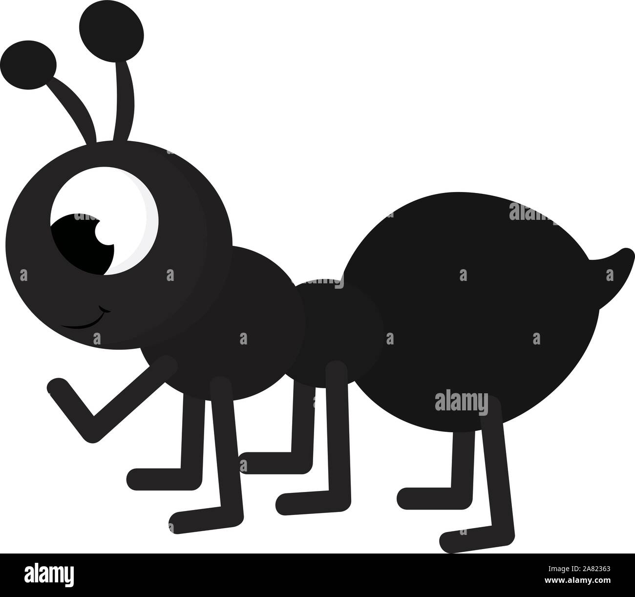 Small ant, illustration, vector on white background Stock Vector Image ...