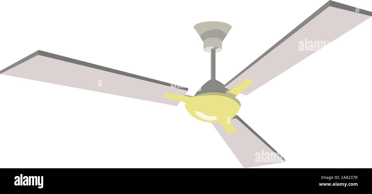 Ceiling fan, illustration, vector on white background Stock Vector ...