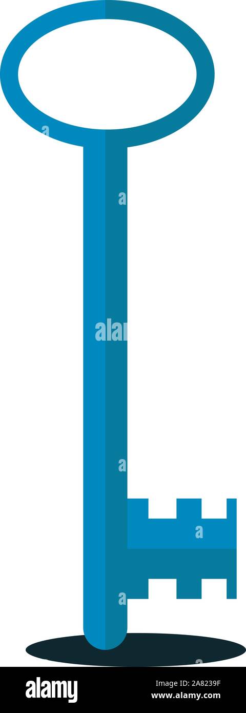 Blue key, illustration, vector on white background Stock Vector Image ...