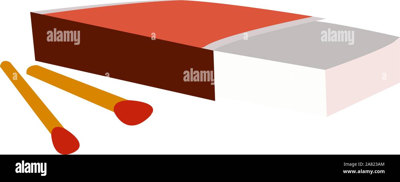 Box of matches, illustration, vector on white background Stock Vector ...