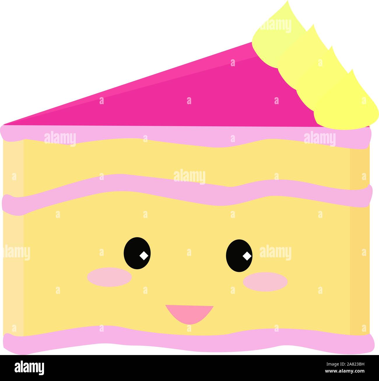 Yellow cake, illustration, vector on white background Stock Vector ...