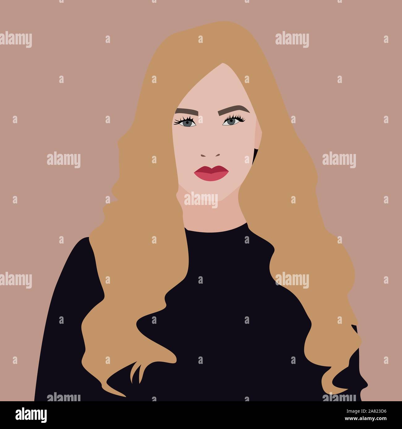 Blonde girl, illustration, vector on white background Stock Vector ...