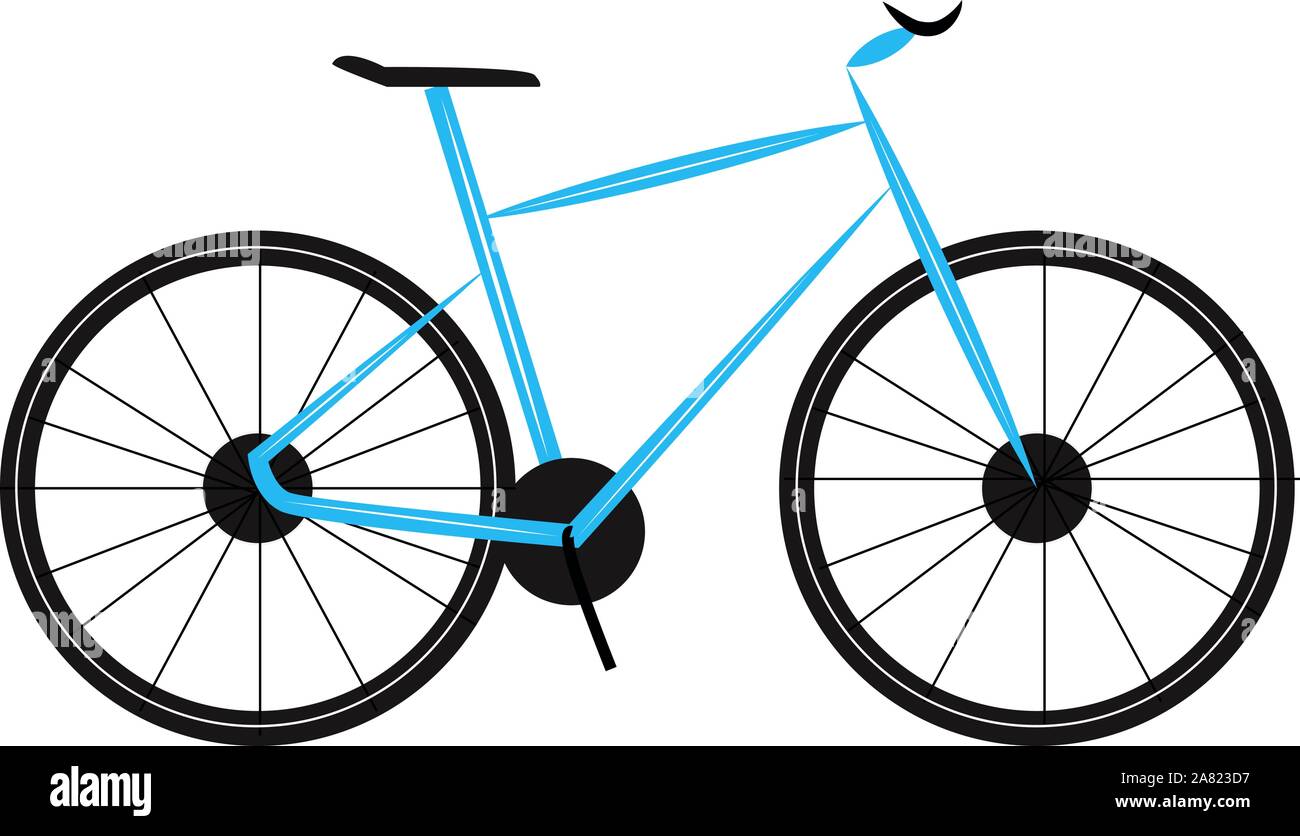 Blue bike, illustration, vector on white background Stock Vector Image ...