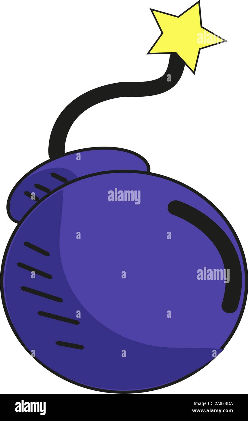 Blue bomb, illustration, vector on white background Stock Vector Image ...