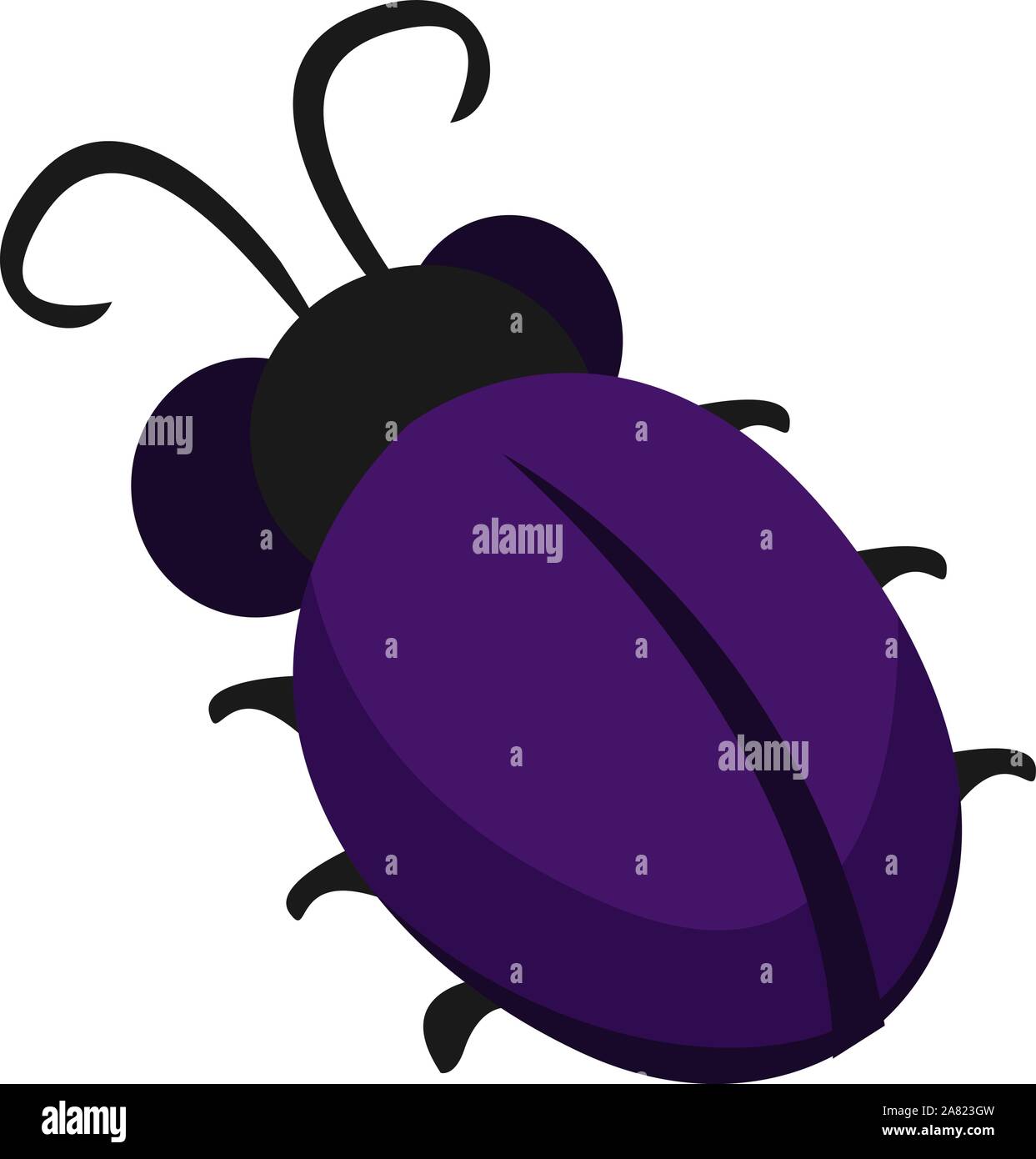 Purple bug, illustration, vector on white background Stock Vector Image ...