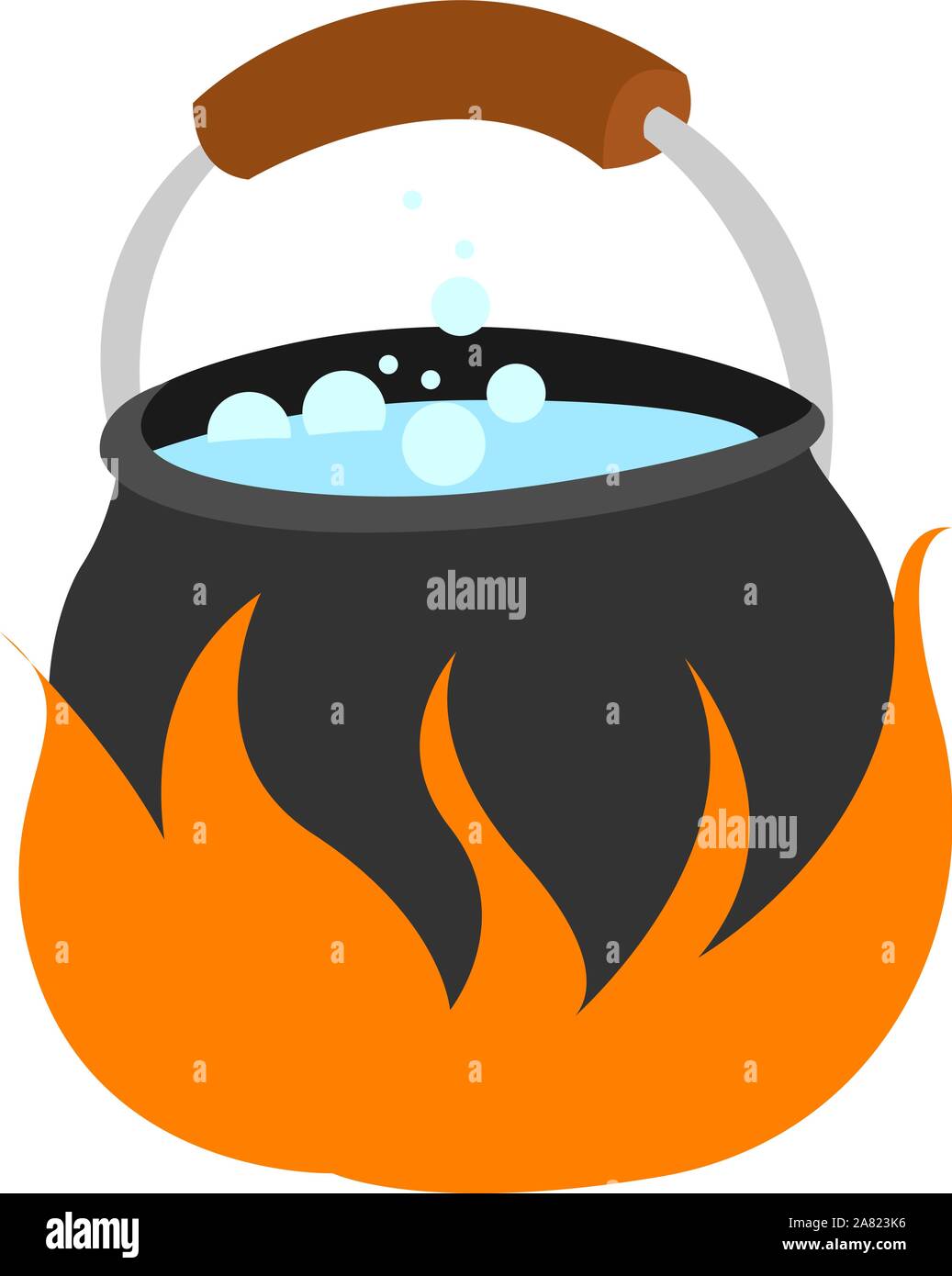 Cooking pot soup boiling on Cut Out Stock Images & Pictures - Alamy