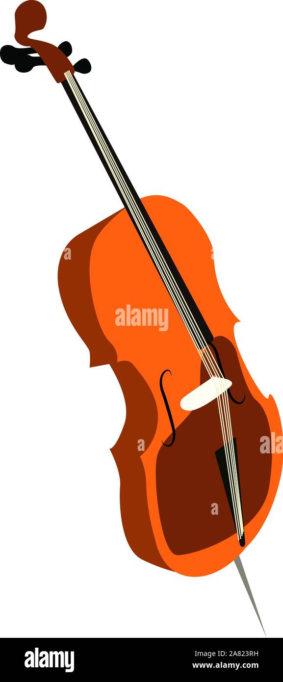 Cello, illustration, vector on white background Stock Vector Image ...