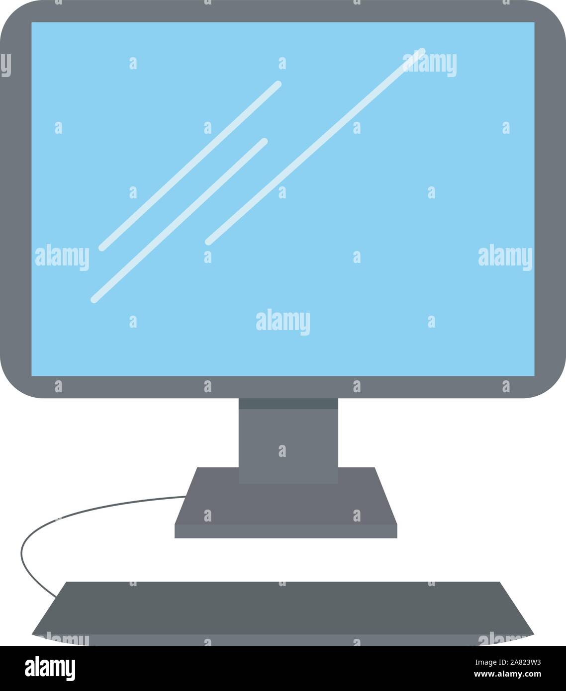 Computer, illustration, vector on white background Stock Vector Image ...