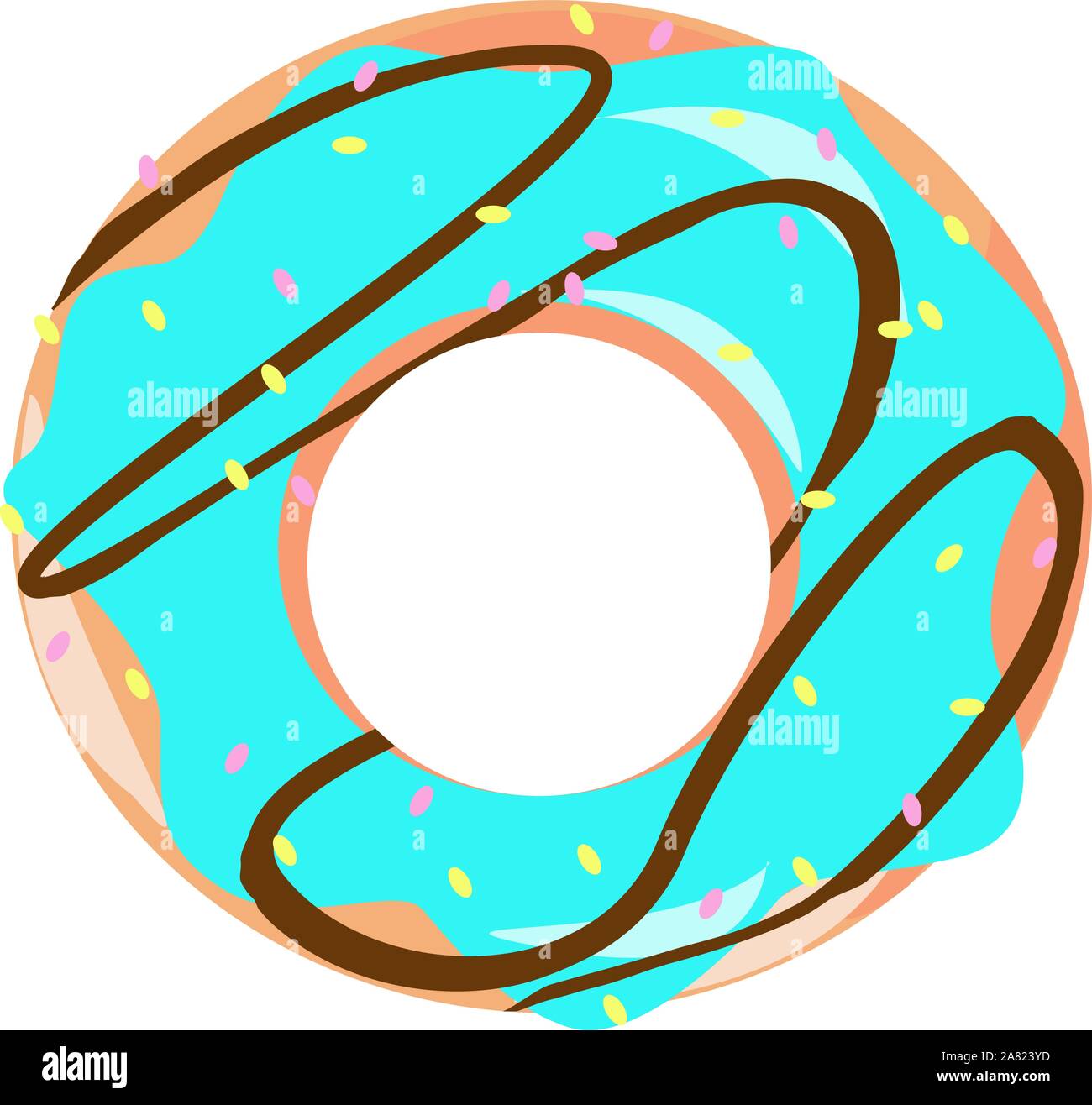 Blue donut, illustration, vector on white background Stock Vector Image ...