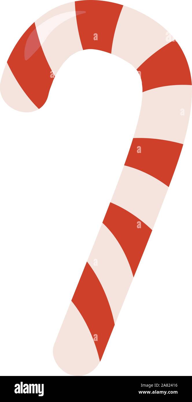 Candy cane, illustration, vector on white background Stock Vector Image ...