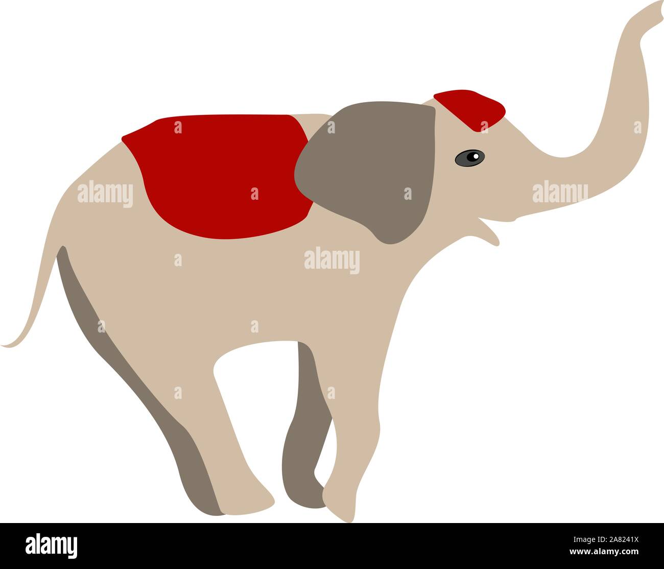 Elephant, illustration, vector on white background Stock Vector Image ...