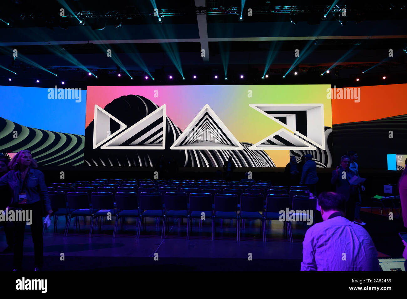 Los Angeles, California, USA. 4th Nov, 2019. The Adobe MAX logo on ...