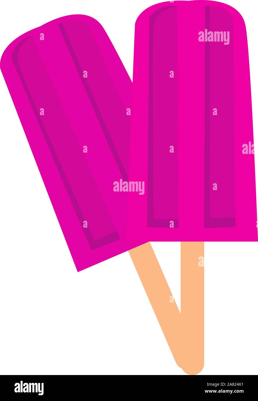 Fruit popsicle, illustration, vector on white background Stock Vector ...