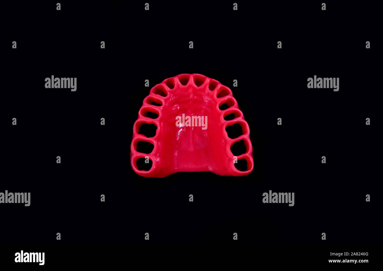 human gums without teeth model medical illustration isolated on black ...
