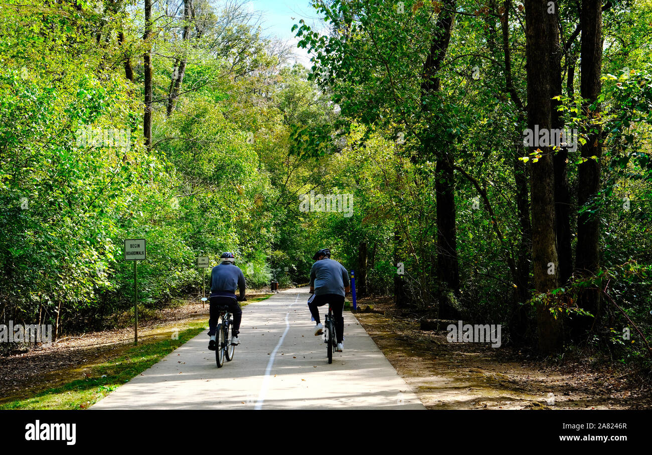Two Cyclists on Path Stock Photo - Alamy