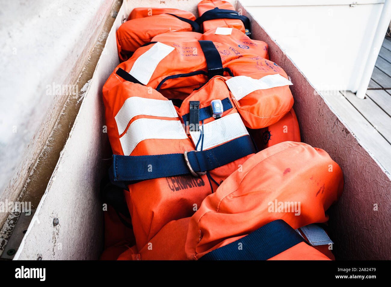 Cruise ship life vest hi-res stock photography and images - Alamy