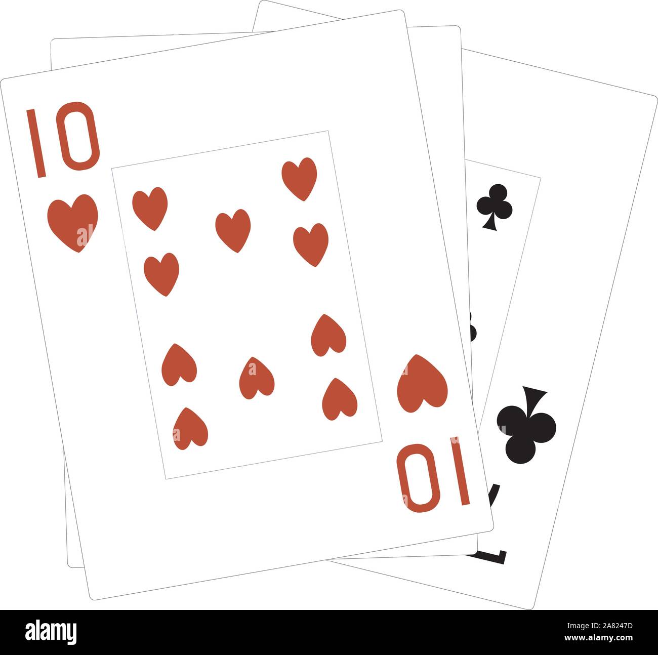 Deck of cards, illustration, vector on white background Stock Vector ...