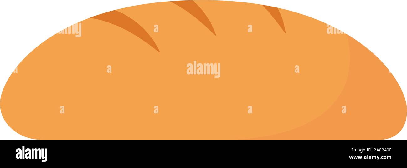 French bread, illustration, vector on white background Stock Vector ...