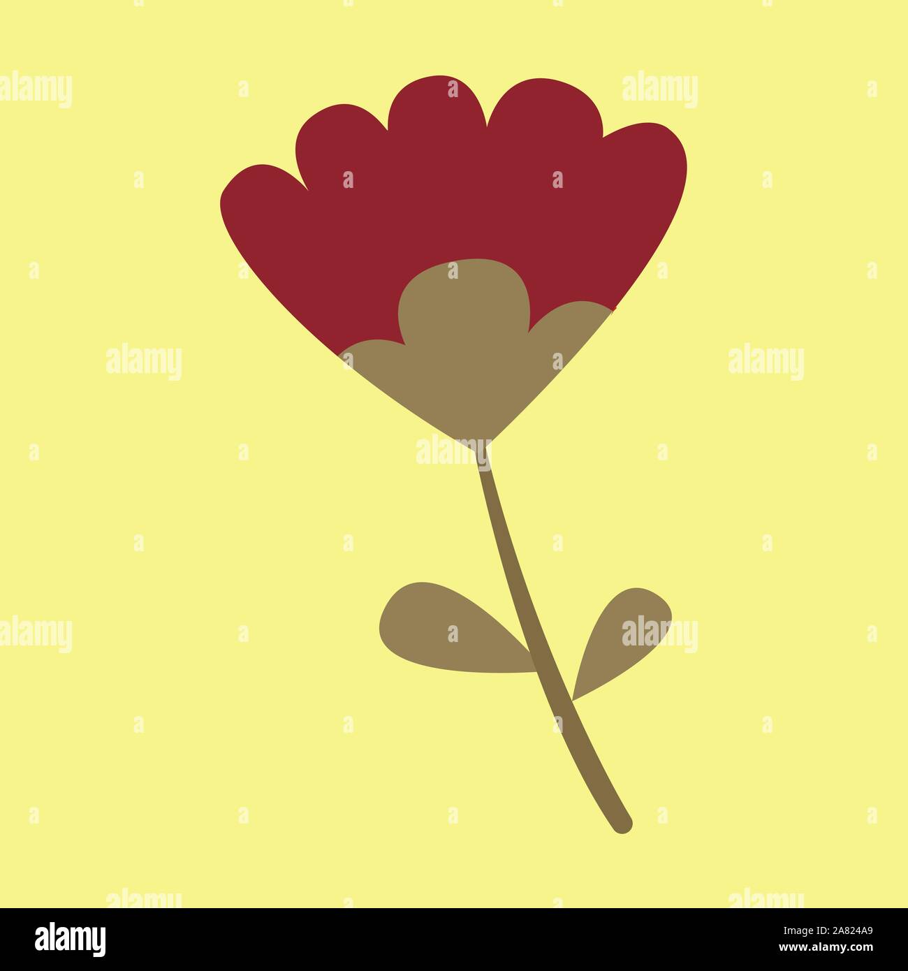 Red flower, illustration, vector on white background Stock Vector Image ...