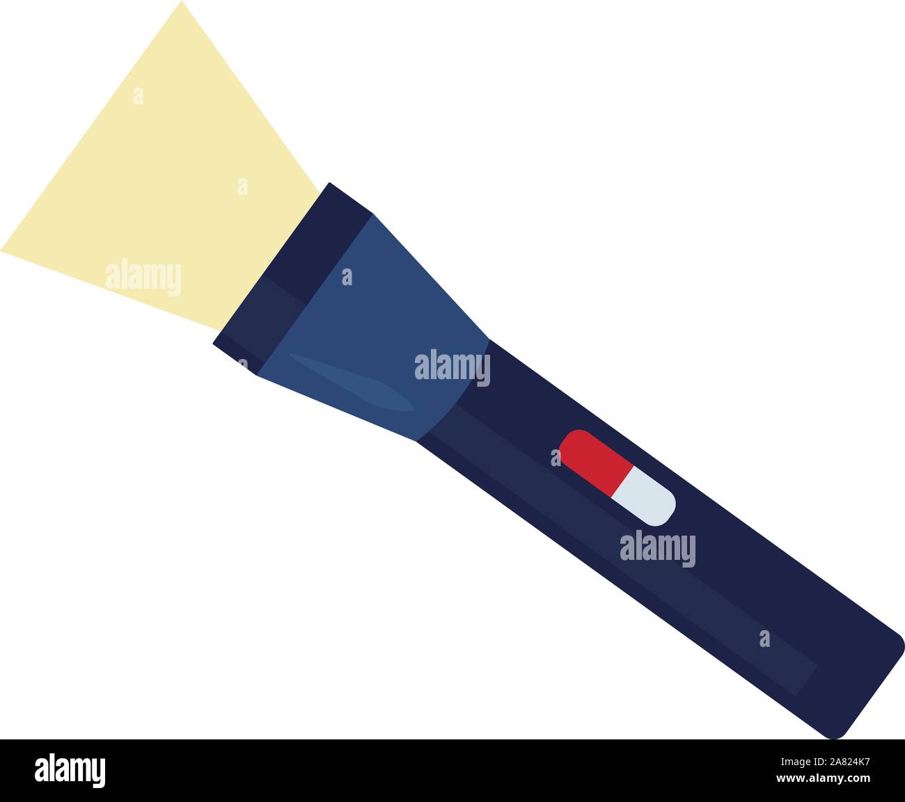Blue flashlight, illustration, vector on white background Stock Vector ...