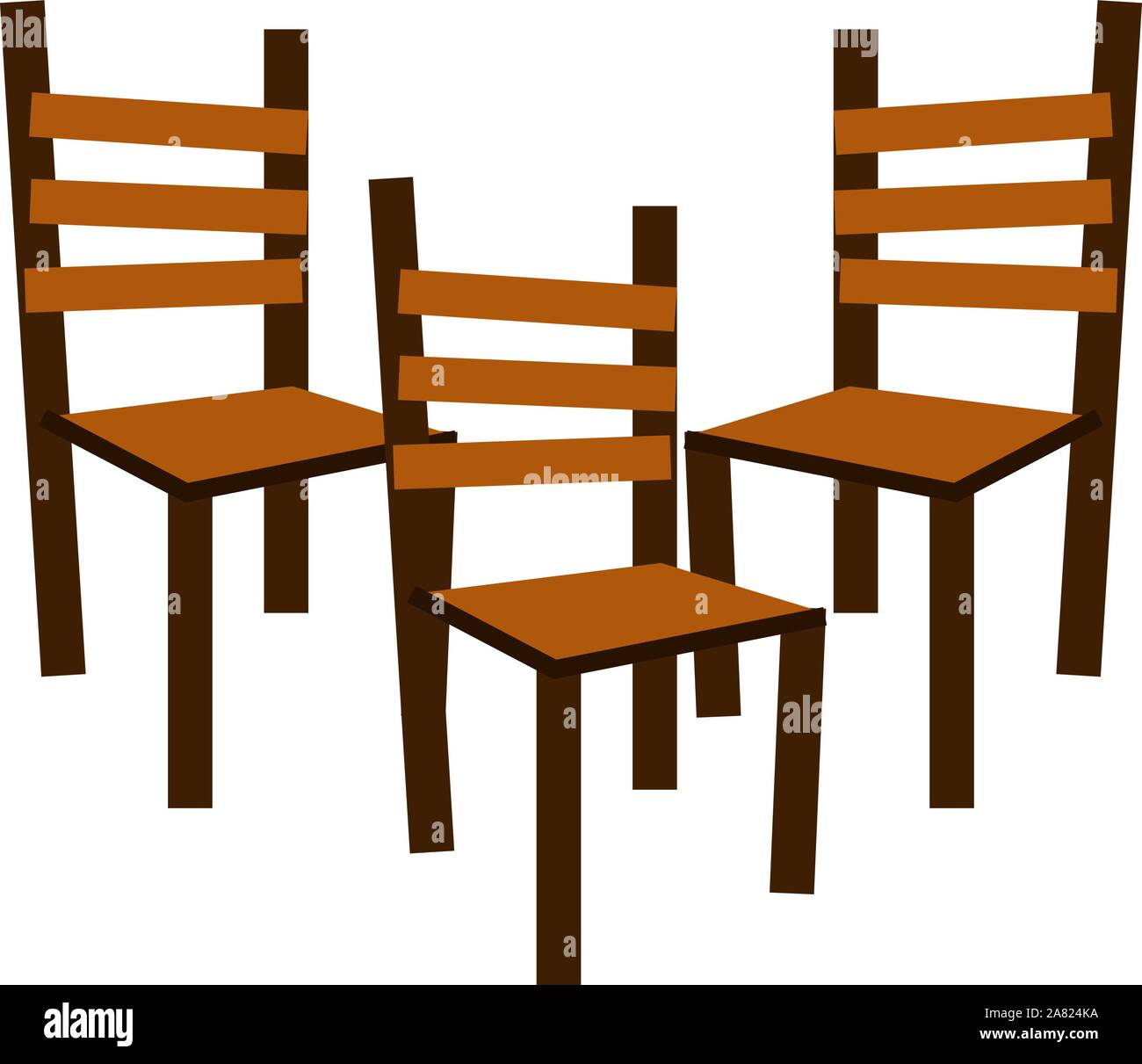 Chairs, illustration, vector on white background Stock Vector Image ...
