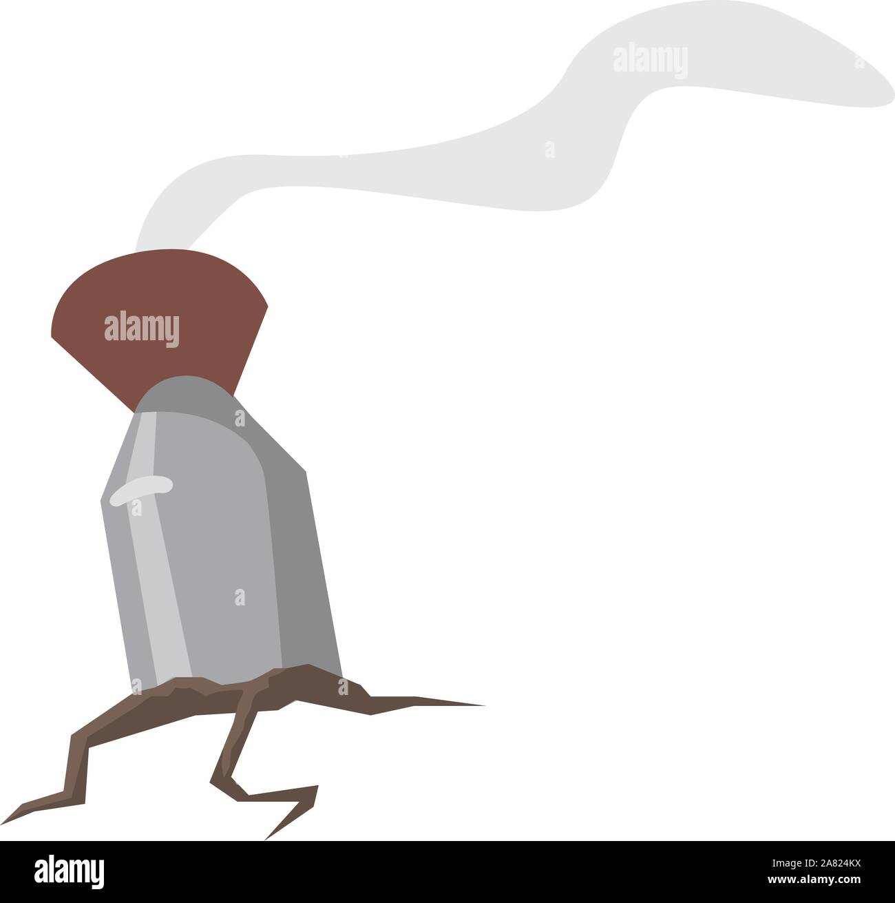 Fallen rocket, illustration, vector on white background Stock Vector ...